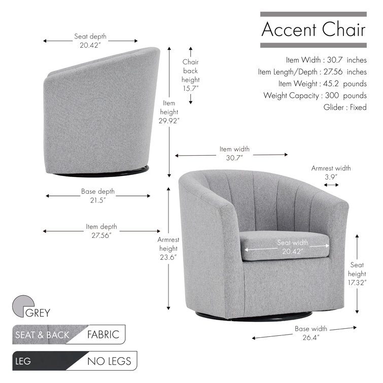 Marlow Home Co. Amareon Fabric Swivel Barrel Chair Reviews Wayfair